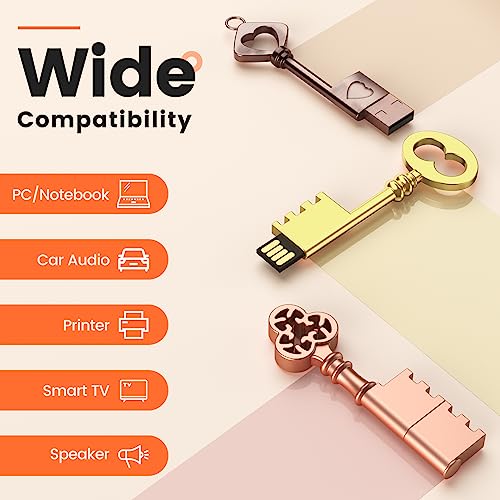Thumb Drive 16 GB USB 2.0 Flash Drive Kepmem Creative Pen Drive Metal Key Shape Fashion Cute Memory Stick 16GB