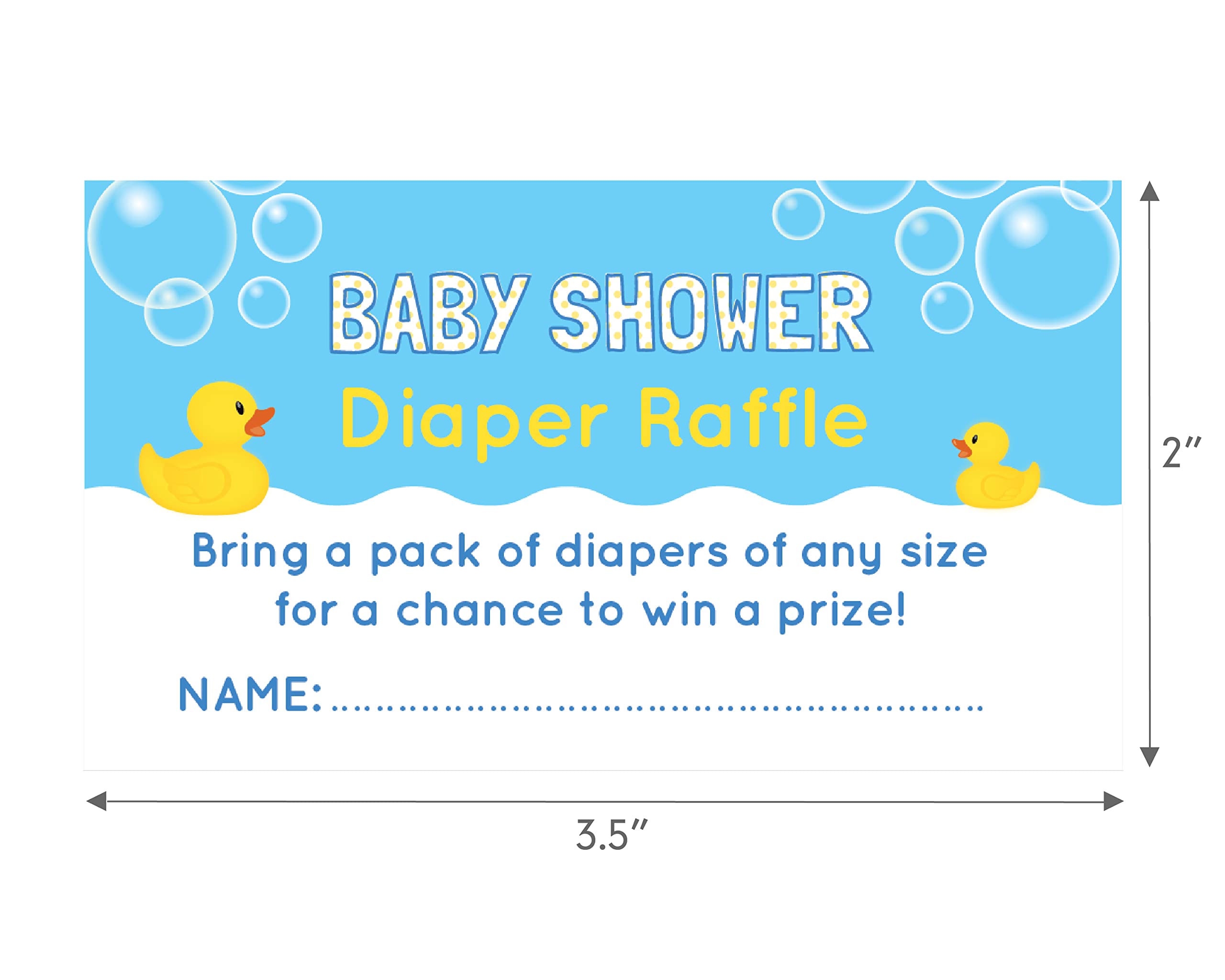Rubber Ducky Baby Shower Diaper Raffle Tickets - 24 Count