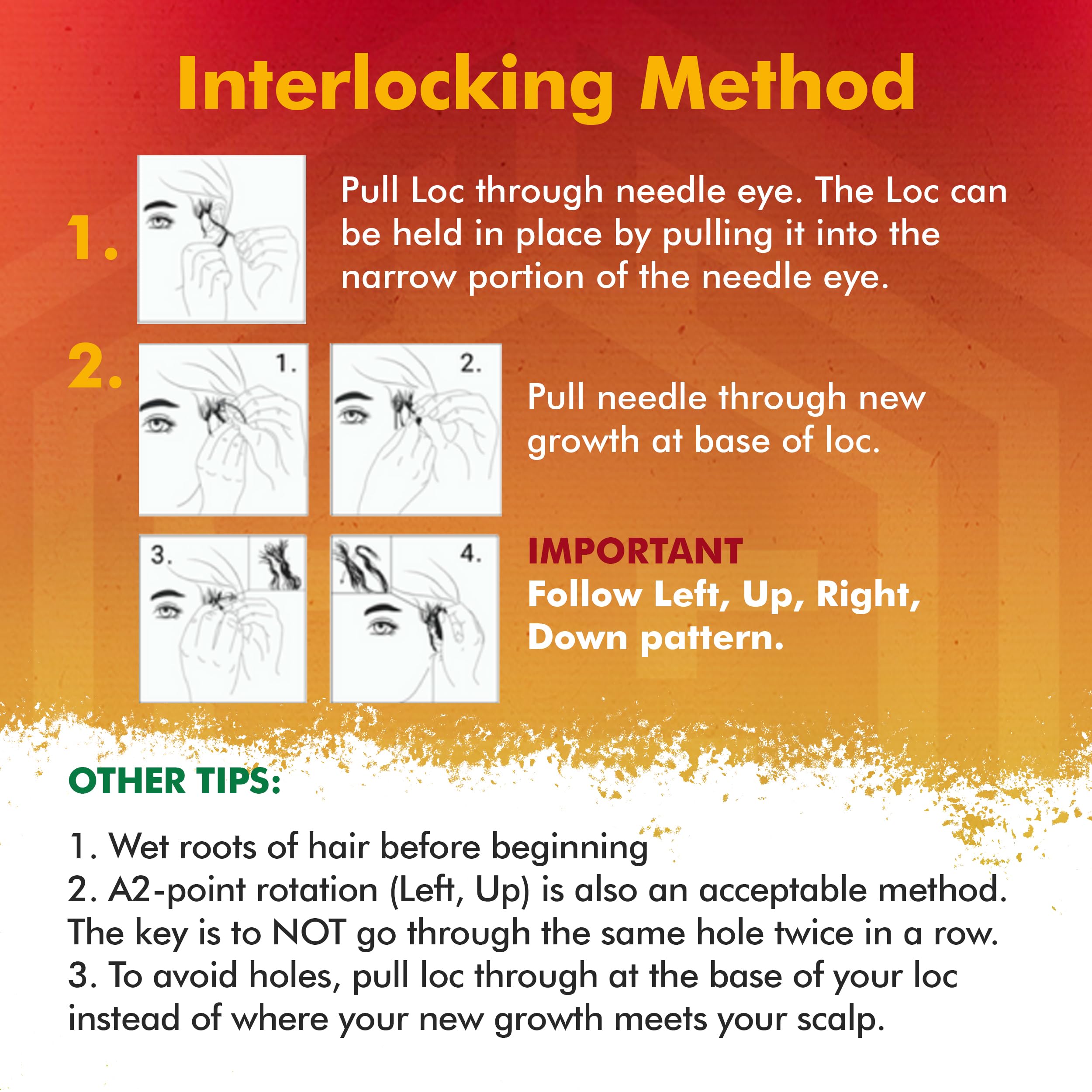 Interlocking Tools for Locs | Sisterlock and Dreadlocks Starter Kit: Tightening Accessories with Locking Needle for Small, Medium, and Large Dreads (1 Large + 1 Small Pin)