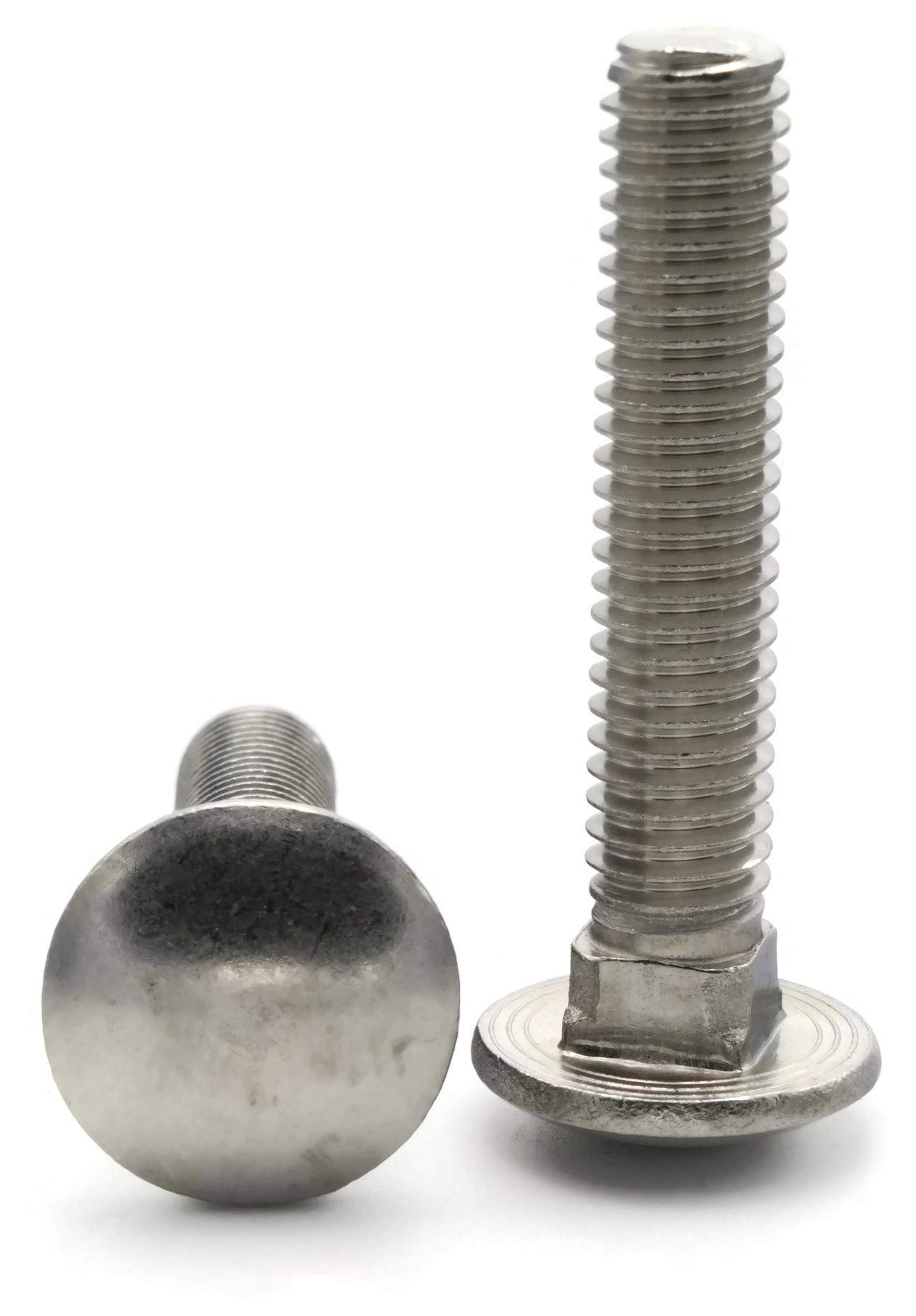 Carriage Bolt 18-8 Stainless Steel #10-24 x 1-1/2" Qty-25