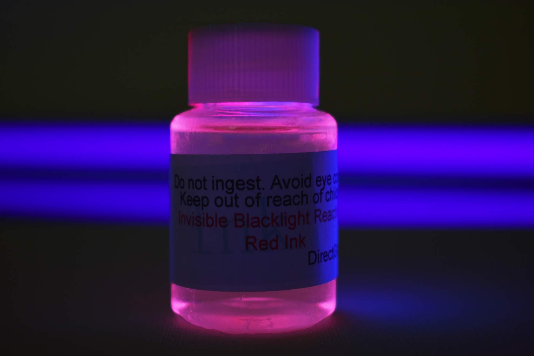 DirectGlow 1 Ounce Invisible Red UV Blacklight Bottled Ink for Hand Stamping Security Admissions Secret Messages Glow Party