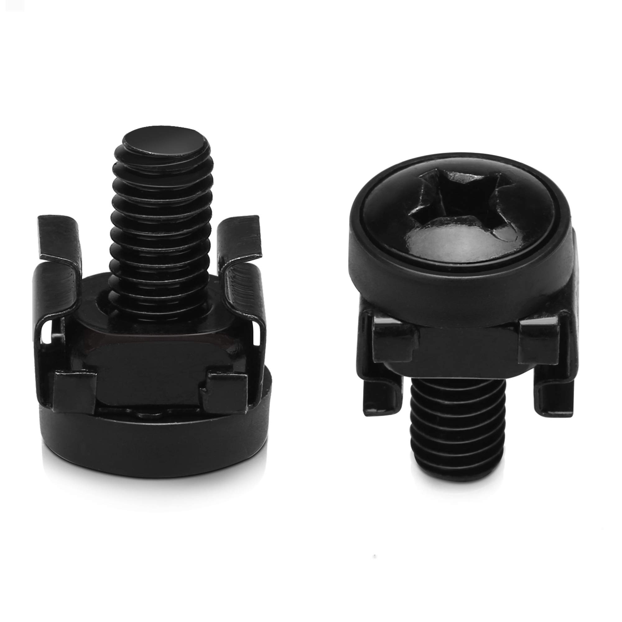kwmobile 50 Pack M6 Cage Nuts, Bolts and Washers Kit - Cage Nuts Set With Tool for Installation Extraction - For Patch Panel Rack Mount - Black