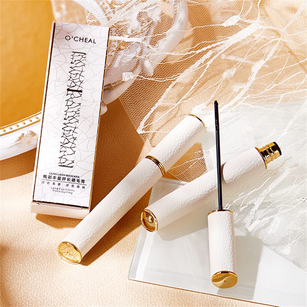 4D Silk Fiber Lash Mascara, 2.5mm Brush Mascara, For Fine Short Eyelash, Black Volume and Length Natural, Waterproof, Smudge-proof, Lengthening Thickening Softer Fuller (1 Pcs)