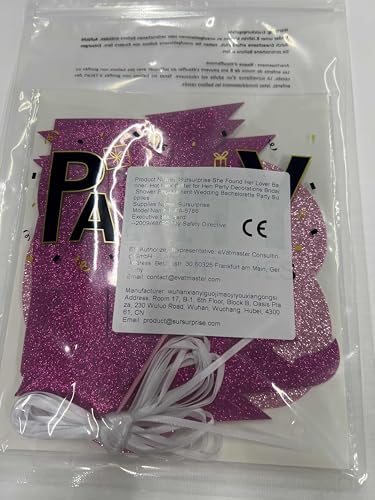 Sursurprise She Found Her Lover Banner Hot Pink Glitter for Bachelorette Party Decorations Bridal Shower Engagement Wedding Supplies