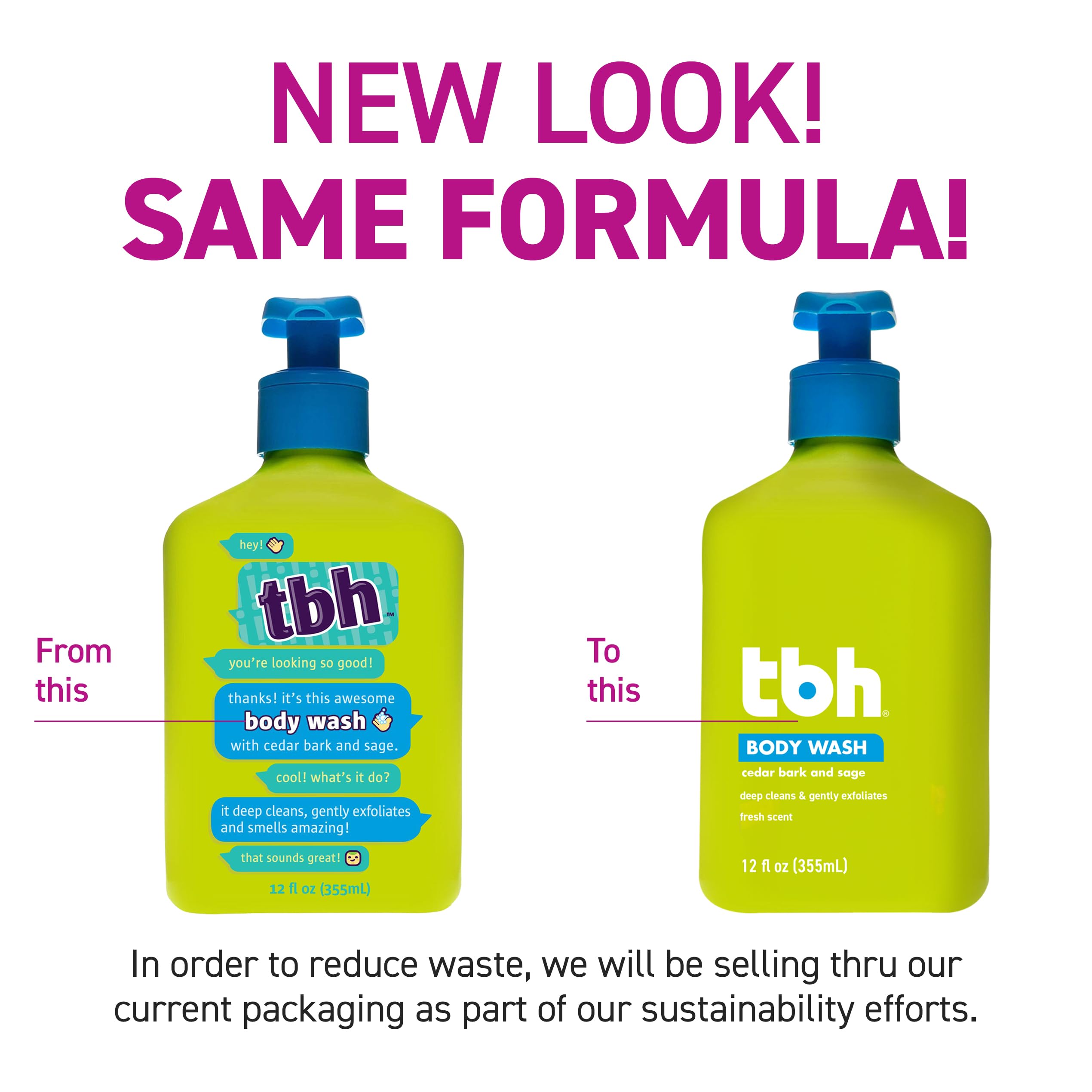 TBH Kids Body Wash - Gentle Exfoliating Body Wash - Sulfate, Paraben Free - 12 oz