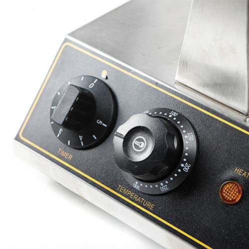 GUANG Commercial Waffle Maker, 2600W Double Head Stainless Steel Waffle Rotating Maker Machine Non-stick Round Waffle Cake Baker Pan