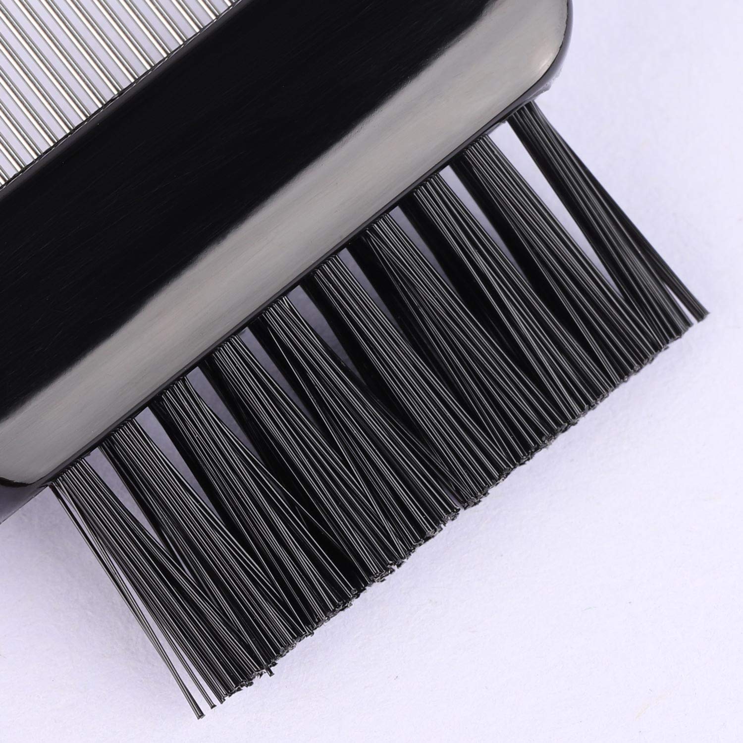 3 Pcs Makeup Eyebrow Eyelash Brush with Metal Teeth Comb Black