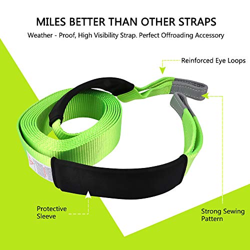MIKKUPPA Recovery Tow Strap 35000lb - 3" x 20ft Tow Strap - Heavy Duty Nylon Recovery Strap - Water-Resistant - Recover Your Vehicle Stuck in Mud/Snow/Sand