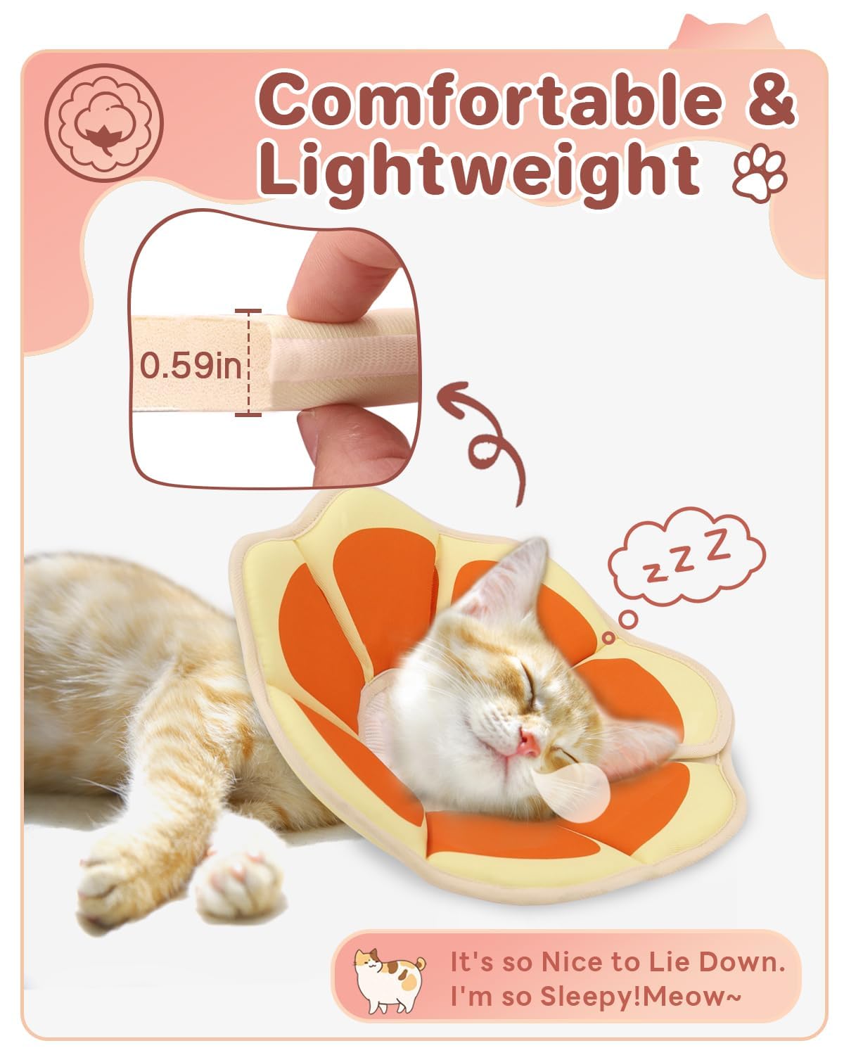 Pawfun Cat Cone Collar Soft, Protective Cat Recovery Collar to Stop Licking After Surgery, Comfortable Kitten Cones Elizabethan Collar for Small Medium Large Cats Prevent from Licking Wounds