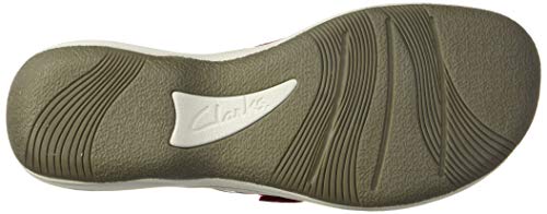 Clarks Women's Breeze Sea Flip-Flop, New Red Synthetic, 5