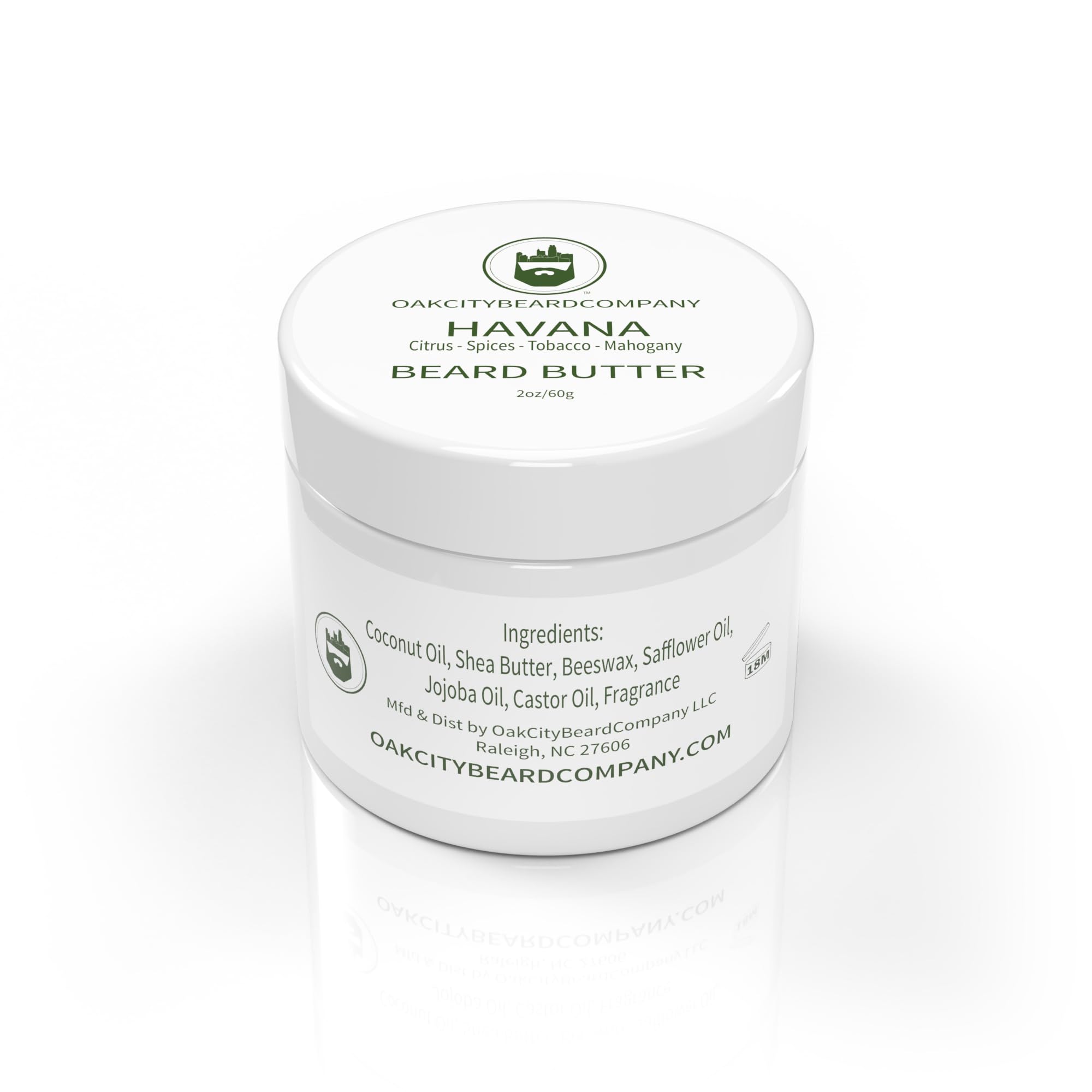 Oak City Beard Company - Havana - 2 Ounce - Beard Butter - Citrus - Spices - Tobacco - Beard Conditioner