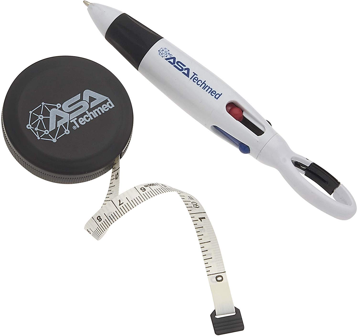 Dual Head Stethoscope w/Snellen Eye Chart, Taylor Percussion Hammer, Otoscope w/Batteries, LED Pupil Gauge Penlight, Retractable Tape Measure, 4 in 1 Color Ballpoint Pen