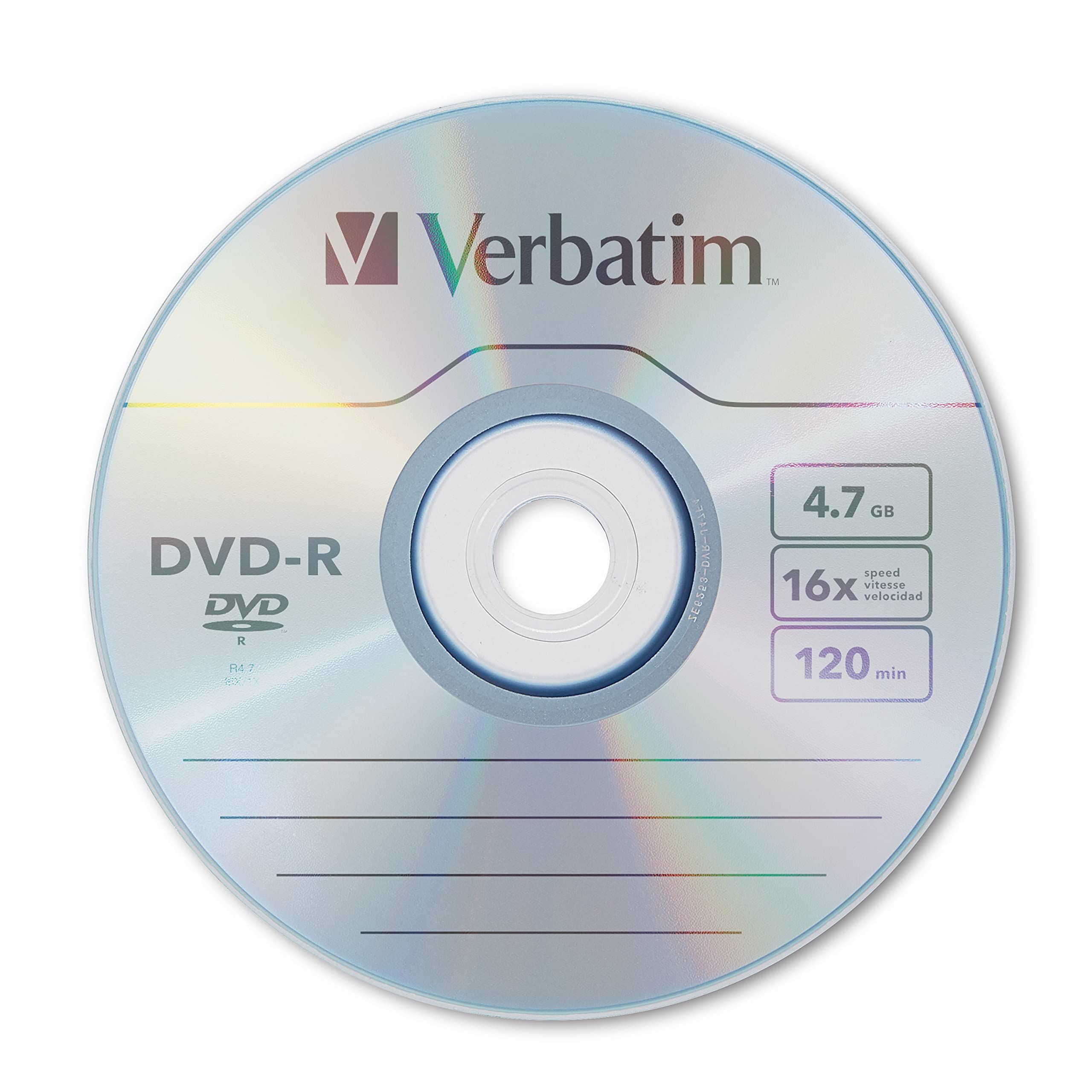 Verbatim DVD-R 4.7GB 16x AZO Recordable Media Disc - 50 Disc Spindle & CD/DVD Paper Sleeves-with Clear Window 100pk