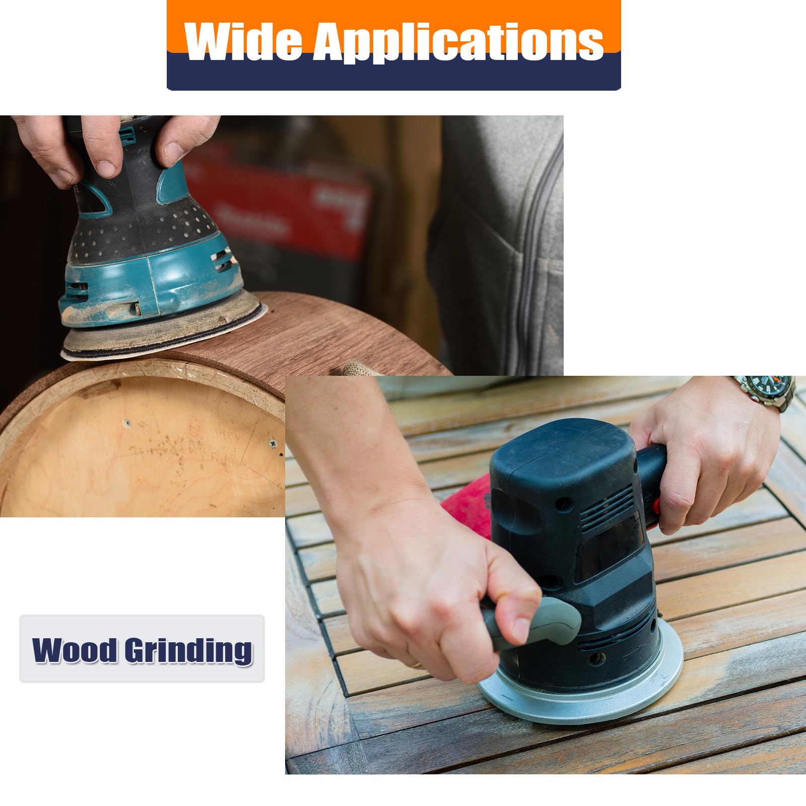 Sanding Discs Variety Grit Sandpaper: Hook Loop Disc 5-Inch 8-Holes 60 80 120 180 240 320 400 600 Grits(Each of 10) 80PCS