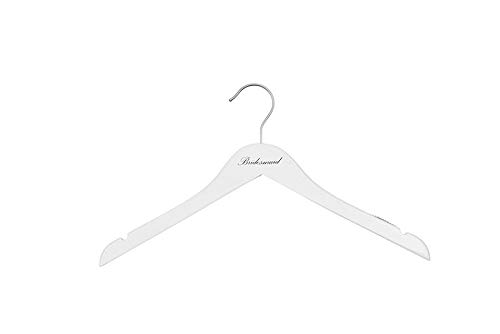 NAHANCO BRM20117 Bridal Hanger, White Wood Hanger with Black Imprint (Bridesmaid), 17β (1 Piece)