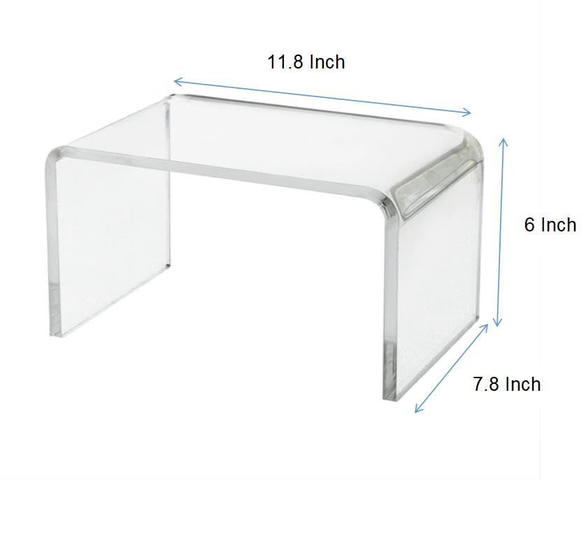 Acrylcase Small Acrylic Stool,Acrylic Shower Stool,2/5'' Thick Acrylic Saving Space Stool,Acrylic Stand