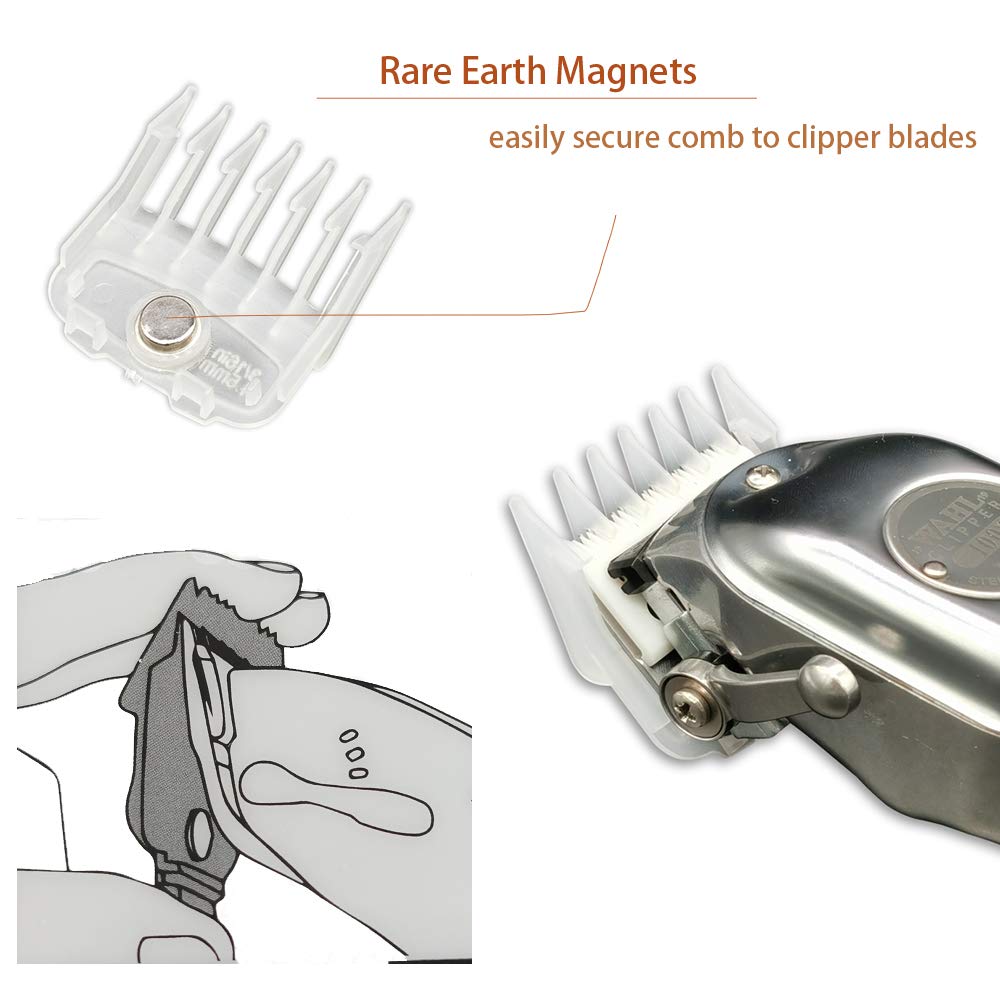Professional Hair Clipper Guards Guides Hair Cutting Guides #3170-400- 1/8” to 1 fits for All Wahl Clippers