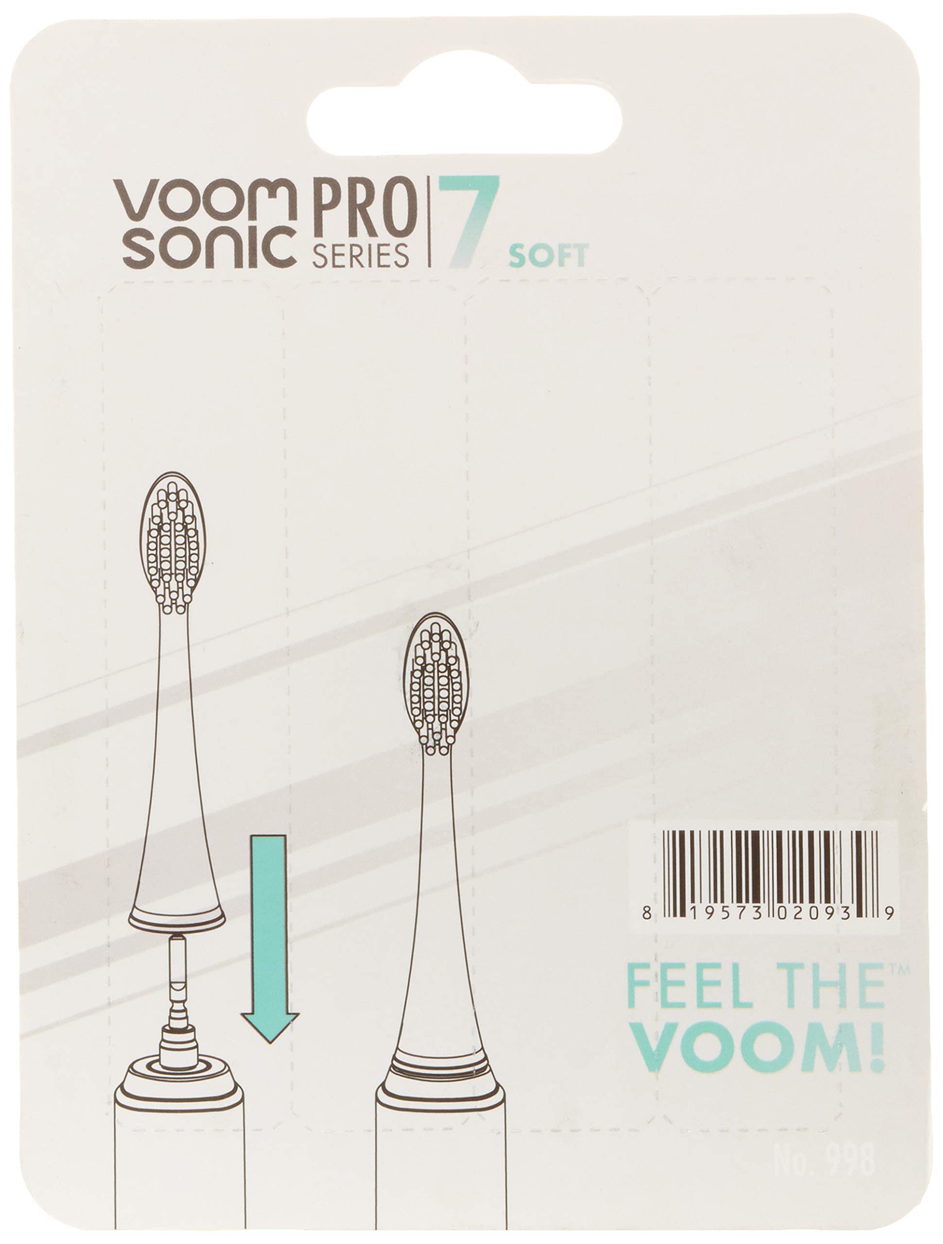 Voom Sonic Pro 7 Series Replacement Brush Heads Black/WHITE