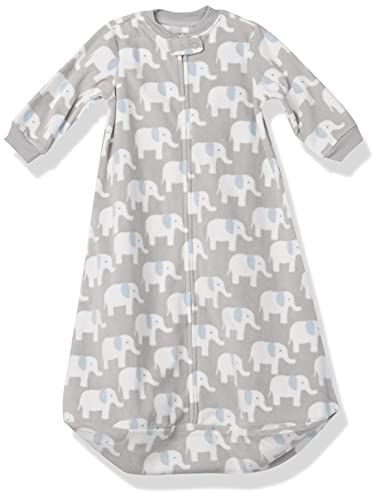 Carter's unisex baby 2-pack Microfleece Sleepbag Wearable Blanket, Grey Elephant/White Sheep, Small US