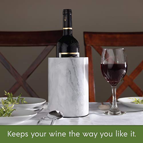 Homeries Marble Wine Chiller Bucket - Wine & Champagne Cooler for Parties, Dinner β Keep Wine & Beverages Cold β Holds Any 750ml Bottle - Ideal Gift for Wine Enthusiasts