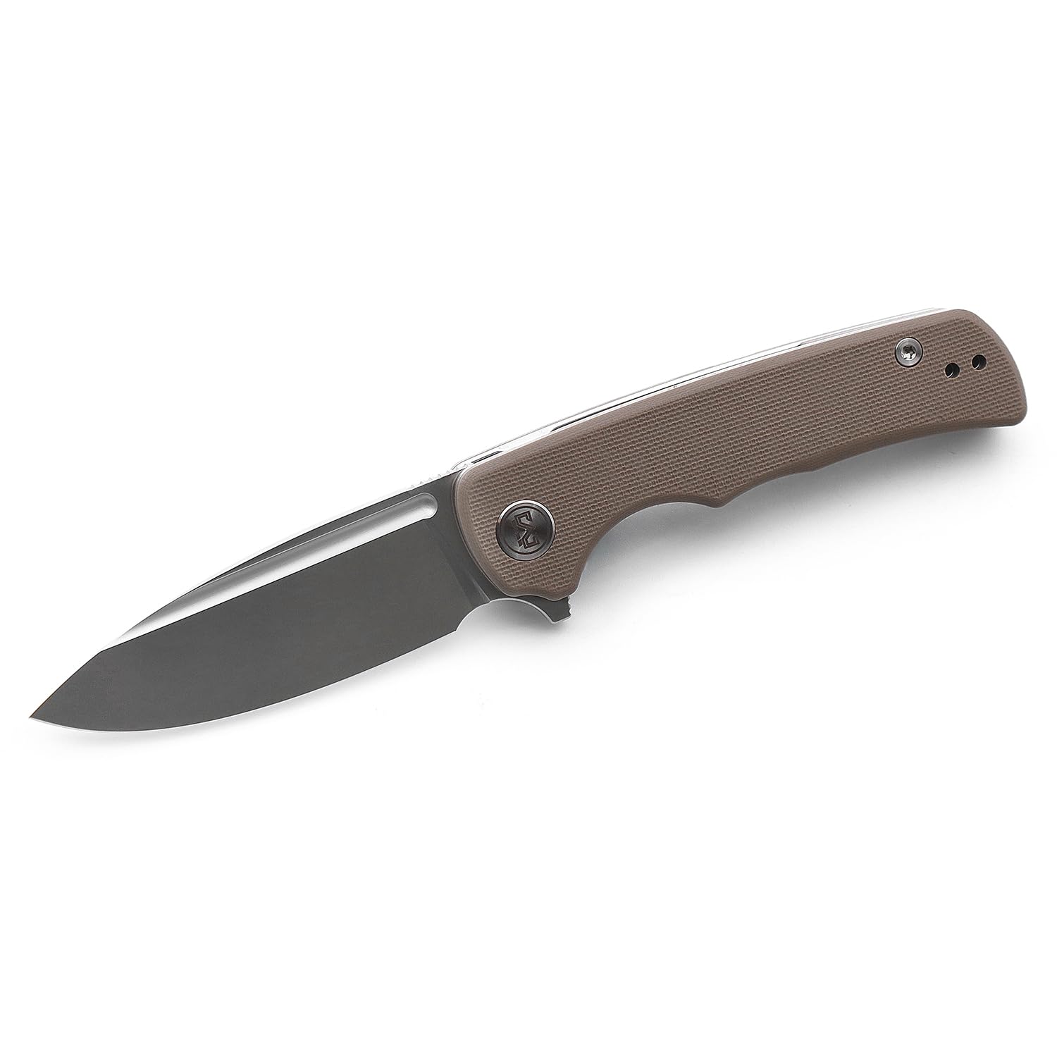 Miguron Knives M Talism Flipper Folding Knife 3.01" Satin D2 Blade Tan G10 Handle Pocket Knife MGR-810TN