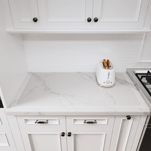 35.4x23.6'' Silicone Mats for Kitchen Counter, Extra Large Waterproof Non-slip Countertop Protector Mat, Heat Resistant Table Mat, Multipurpose Silicone Craft Mat, No Creases, Translucent.