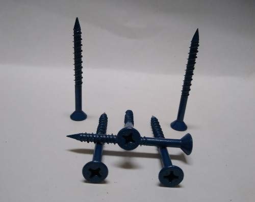 Shorpioen 20-Pack 1/4 x 3 1/4 Phillips Flat Concrete Screw * Drill Bit NOT Included * Blue Perma Seal BC-1452CNPF