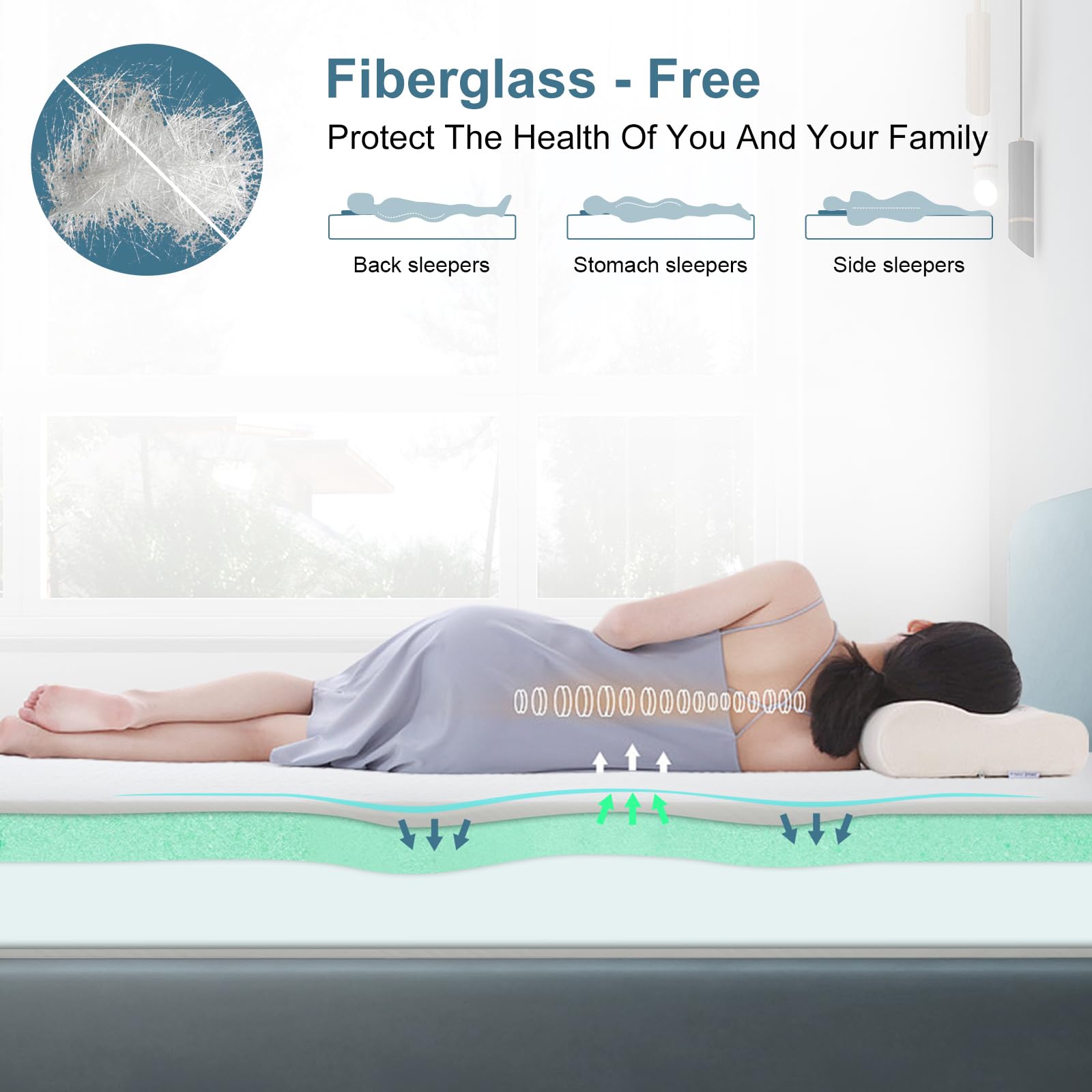 MUUEGM Full Mattress 8 Inch,Cooling Gel Green Tea Memory Foam Mattress, Mattress Full Size Size for Cool Sleep & Pressure Relief, Bed-in-a-Box,Medium Firm, CertiPUR-US Certified