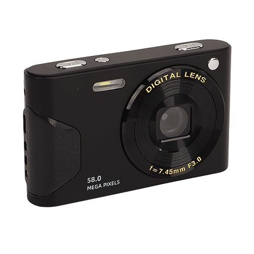 4K Digital Camera for Photography, 58MP 16X Zoom Auto Focus Vlogging Camera, Kids Compact Camera with 2.7Inch HD TFT Screen, Face Recognition, Timing Function, AF Autofocus (Black)