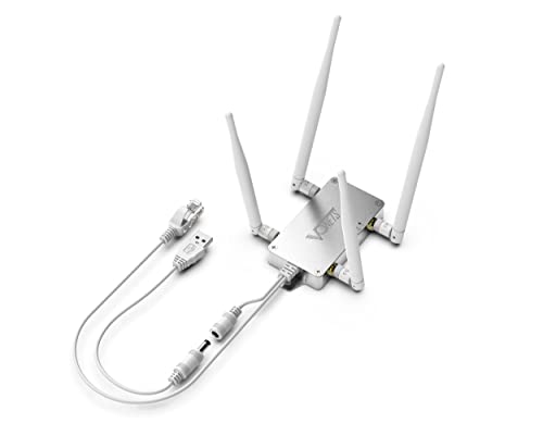 VONETS VBG1200 Industrial Mini Dual Band 2.4GHz/5GHz WiFi Bridge/Router/WiFi to Ethernet Adapter/AC1200 WiFi Signal Range Extender 1 RJ45 Male (10/100Mbps) USB/DC Powered for DVR IP Camera AGV