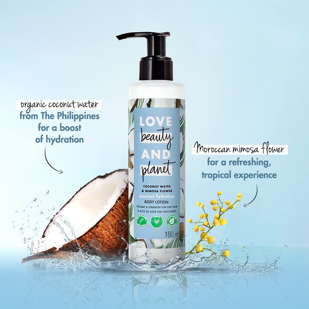 Love Beauty & Planet Luscious Hydration Body Lotion Coconut Water and Mimosa Flower 13.5 oz (Pack of 1)