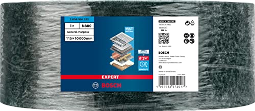 Bosch Professional 1x Expert N880 Fleece Roll (for Steel Sheets, Width 115 mm, Length 10 m, Accessories Hand Sanding)