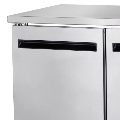 Arctic Air AUC48F 48" Two Section, Two Door Worktop Undercounter Freezer - 12 Cubic Feet, Silver, 115v