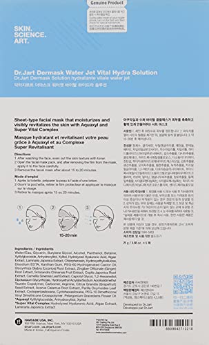 DR.JART+ Vital Hydra Solution Sheet Mask, 5count