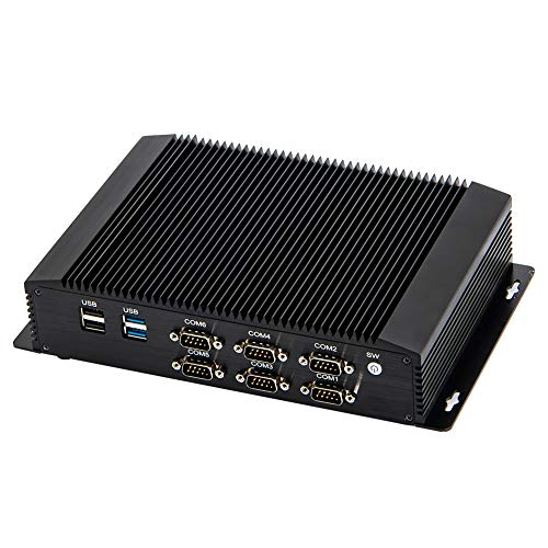HUNSN Industrial PC, Mini Computer, Windows 11 / Linux Ubuntu, 4G, WOL, Watchdog Supported, I5 4200U 4250U 4258U 4278U, IM05, 2 x LAN, GPIO, 6 x COM RS232 422 485, 8G RAM, 64G SSD