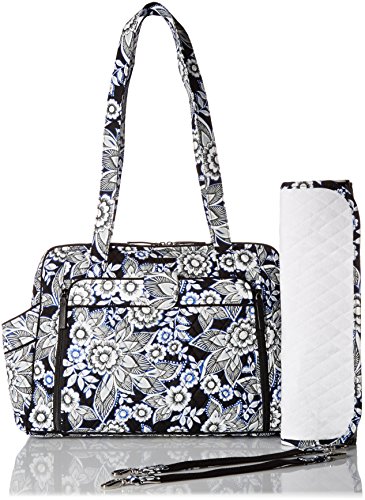Vera Bradley Women's Cotton Stroll Around Baby Diaper Bag, Snow Lotus, One Size