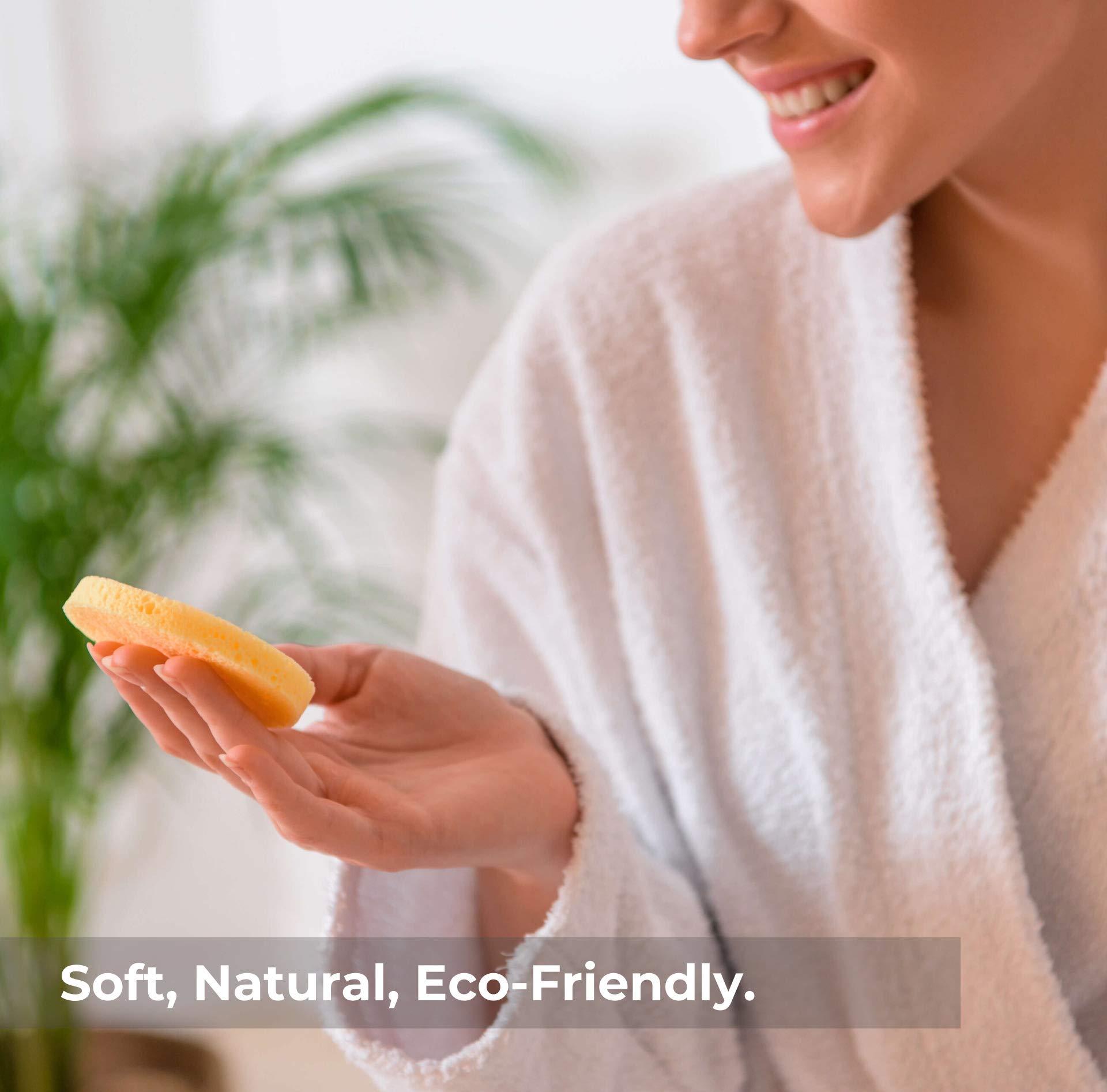 Facial Sponges - 50 Count Compressed Cellulose Face Cleansing and Exfoliating Sponges, Reusable Makeup Mask Remover, Round Face Cleaning Sponge Pads