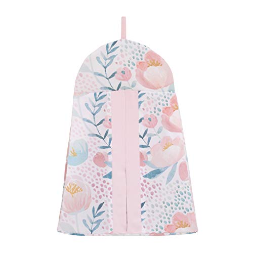 NoJo Watercolor Blossoms Pink, Teal, Gold and White Floral 8 Piece Crib Bedding Set