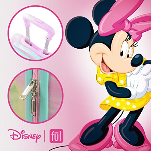 FUL Disney Minnie Mouse 21 Inch Kids Rolling Luggage, Tie Dye Hardshell Carry On Suitcase with Wheels, Multi (FCGL0030SAMEC-634)