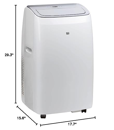 Arctic Wind 2APP14000 14,000 BTU Portable Air Conditioner with Heat Pump, for Rooms Sq.Ft, Remote Control, 24 Hour Timer, Wheels, LED Display, White, Up to 550 Sq. Ft
