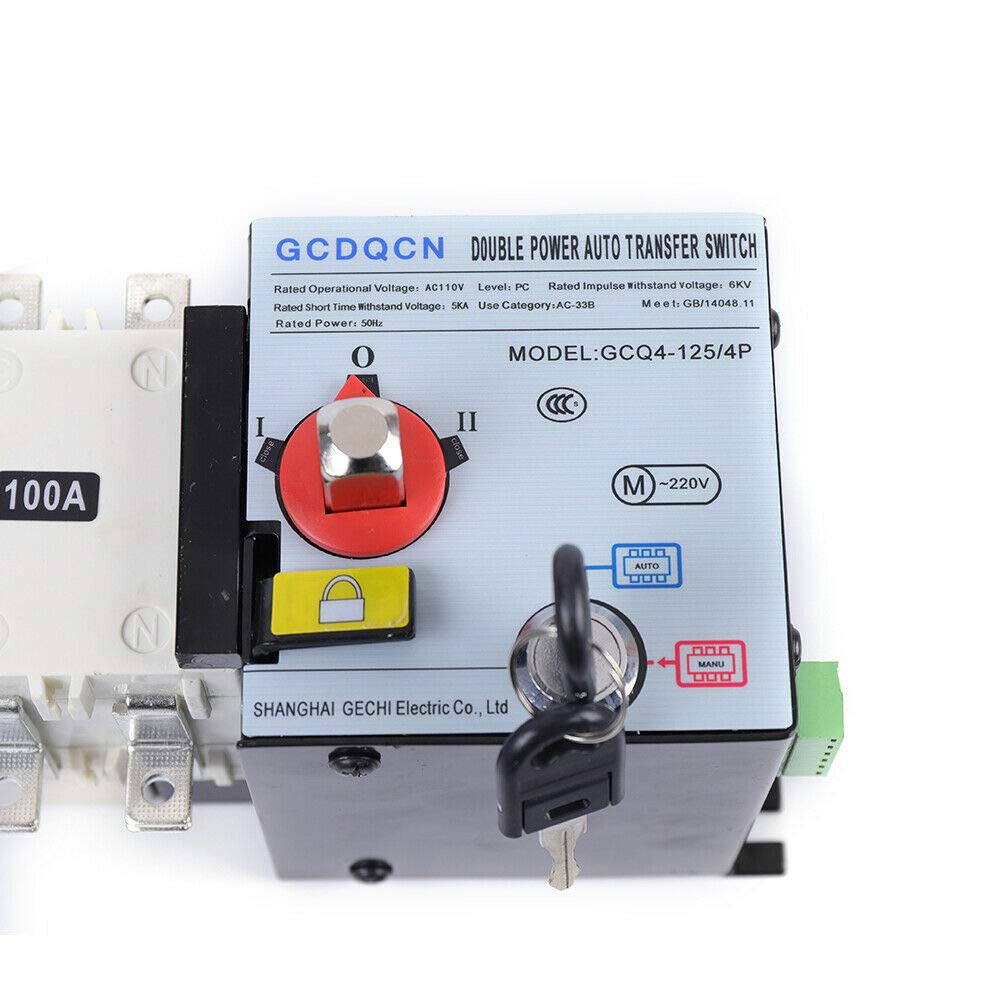 4P Dual Power Automatic Transfer Switch for Generator Changeover Switch 400V 100A (4P/100A)