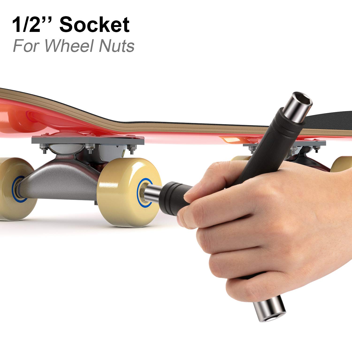 45 Pieces Multifunctional Skateboard Tools T Skate Tool and Y Skateboard Tool with Skateboard Bearings, Nuts and Mounting Bolts, Washers for Most Skateboards and Long Boards