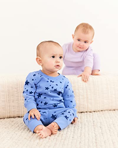 Moon and Back by Hanna Andersson Baby Girls' French Terry Crewneck Sweatshirt, Grey Heather, 12-18 Months