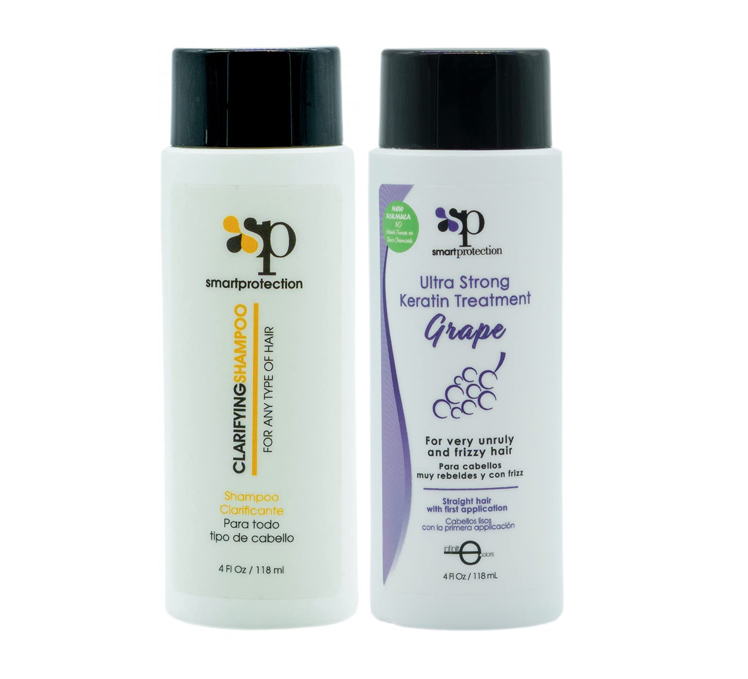 SPPRANDOM Grape Ultra Strong Keratin Treatment with Clarifying Shampoo 4oz by Smart Protection