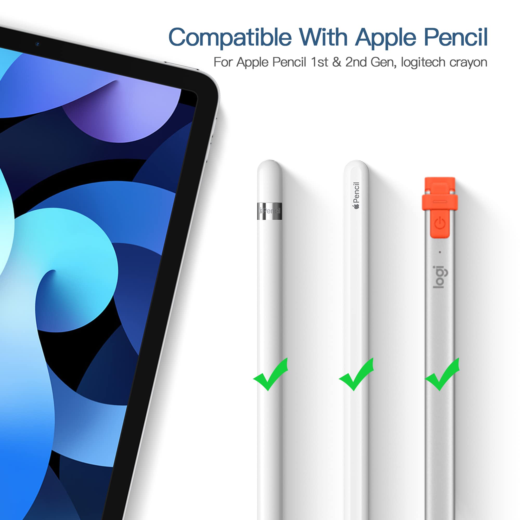4 Pack Compatible with Apple Pencil Tips,Never Wear Design