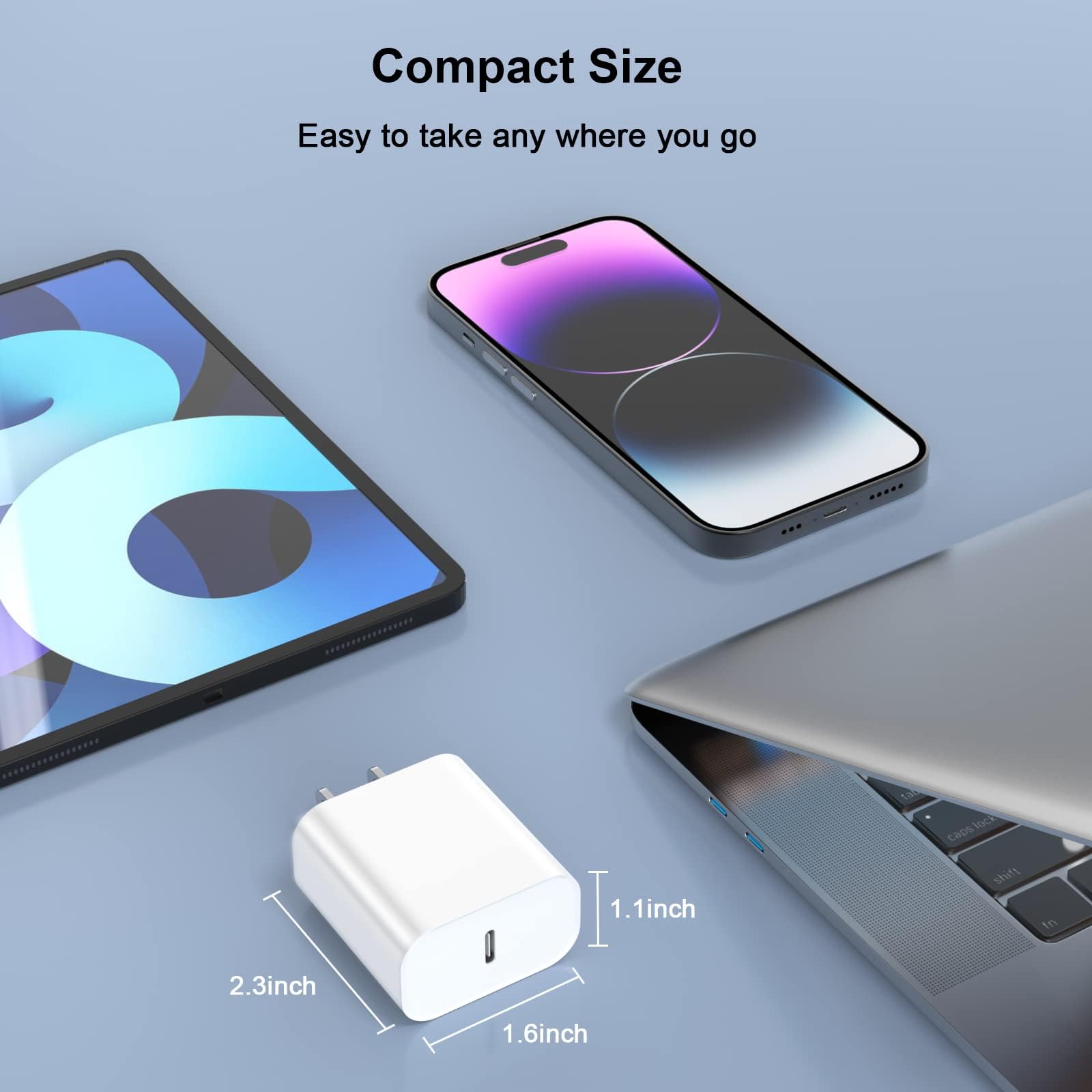 3 Pack [MFi Certified] iPhone 14 13 Fast Charger, PD 20W USB C Wall Charger Power Adapter with 6FT Type C to Lightning Fast Charging Cable Compatible for iPhone 14 13 12 11 XS XR X 8 iPad AirPods Pro