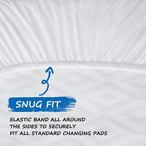 Changing Pad Cover Cotton, Diaper Changing Table Pad Covers 2 Pack, Jersey Knit Super Soft & Stretchy Cradle Sheets for Baby Boys Girls, 32" x 16" x 4", White