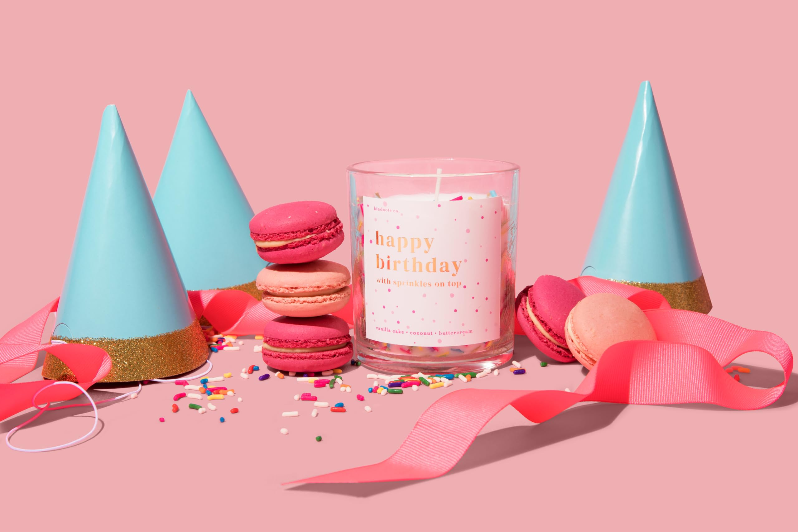 Kindnote Co. Happy Birthday Candle for Women - 8oz Soy Candle, Vanilla Cake, Coconut, Buttercream Scent - Festive Sprinkles, Premium Design, Eco-Friendly, 40+ Hours Burn Time