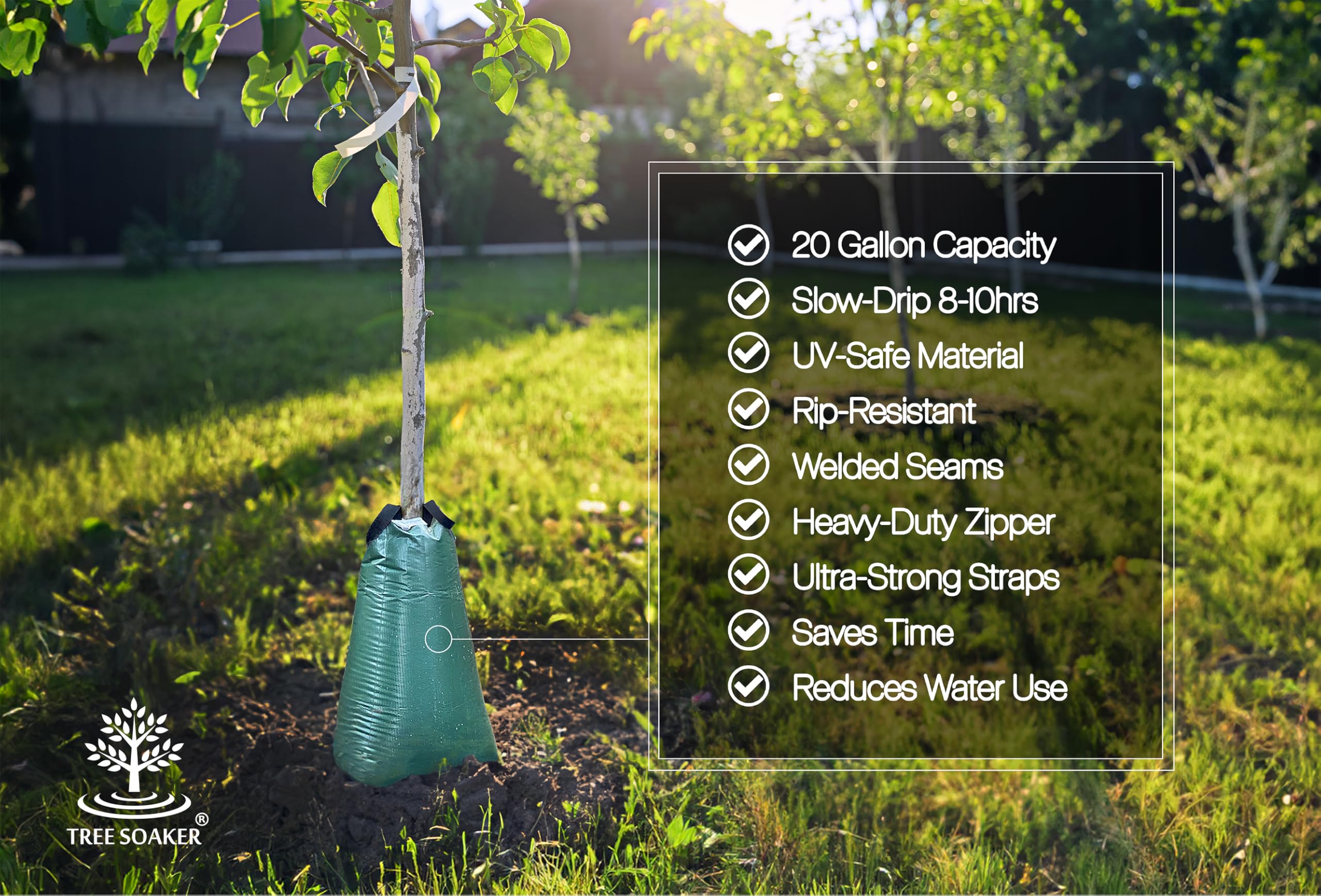 Tree Soaker Tree Watering Bag | 20 Gallon Slow Release Drip Tree Irrigation System | Watering Bag for Trees | 3 Pack
