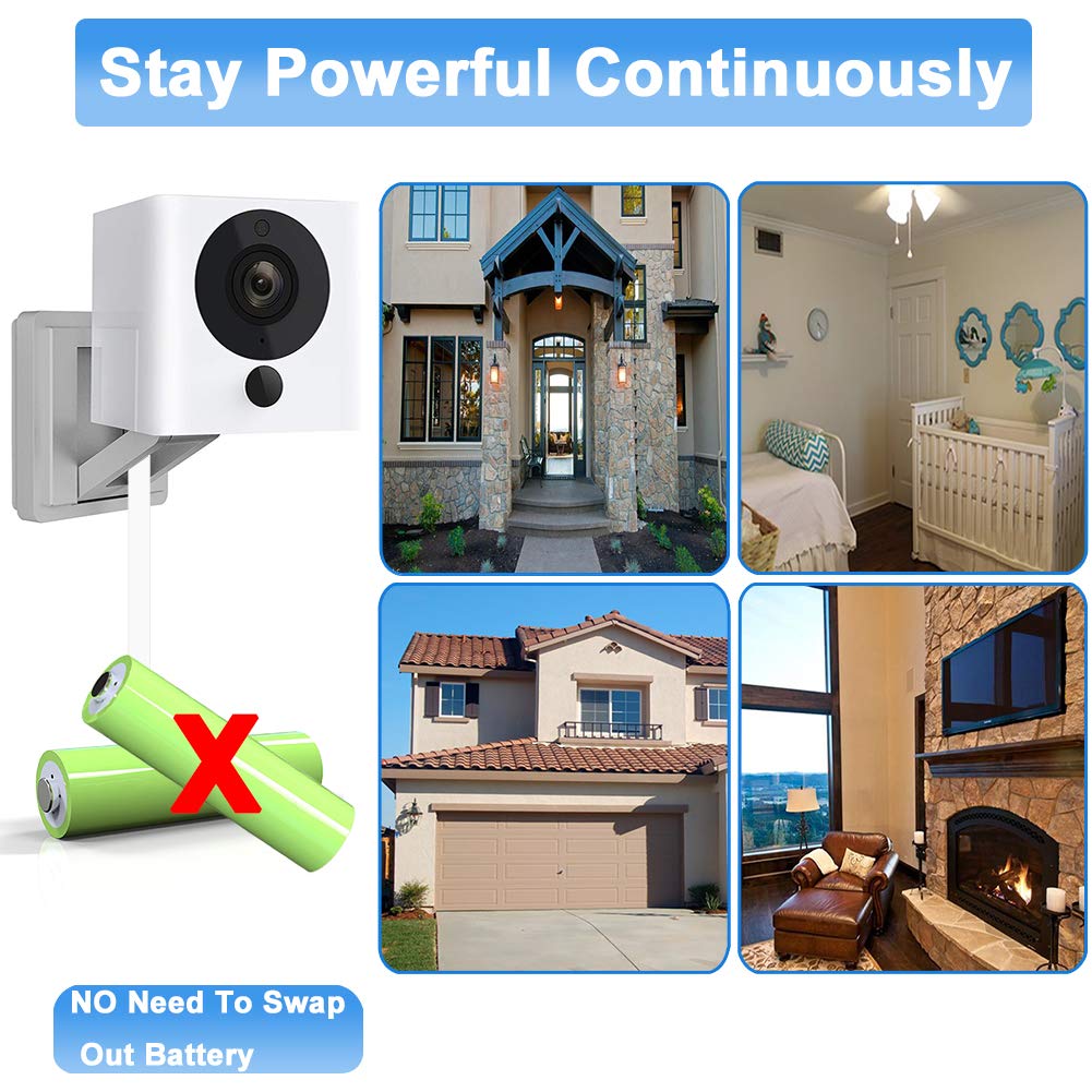 SIOCEN 3PCS 10FT Flat Micro USB Cable Power Extension Cord for Wyze Cam, WyzeCam Pan,Yi Cam,YI Dome Home Camera,Oculus Go,Kasa,Nest Cam,Netvue,Blink,Indoor Security Surveillance Camera Charging Cable
